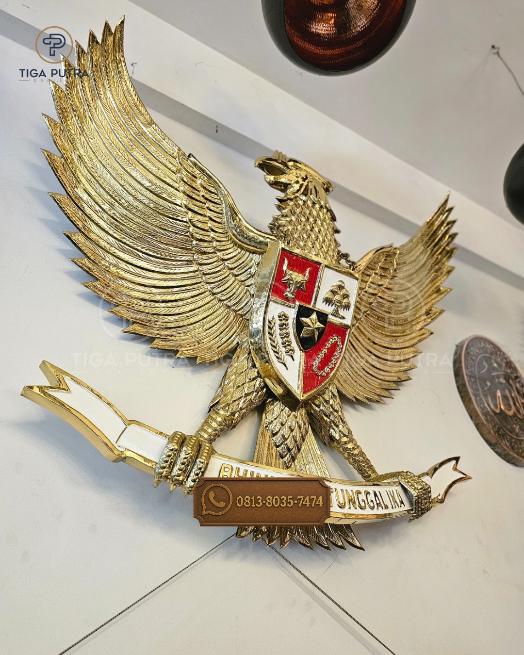 Jual Lambang Garuda Kuningan Mewah – Lebar 1 Meter - Tiga Putra Gallery